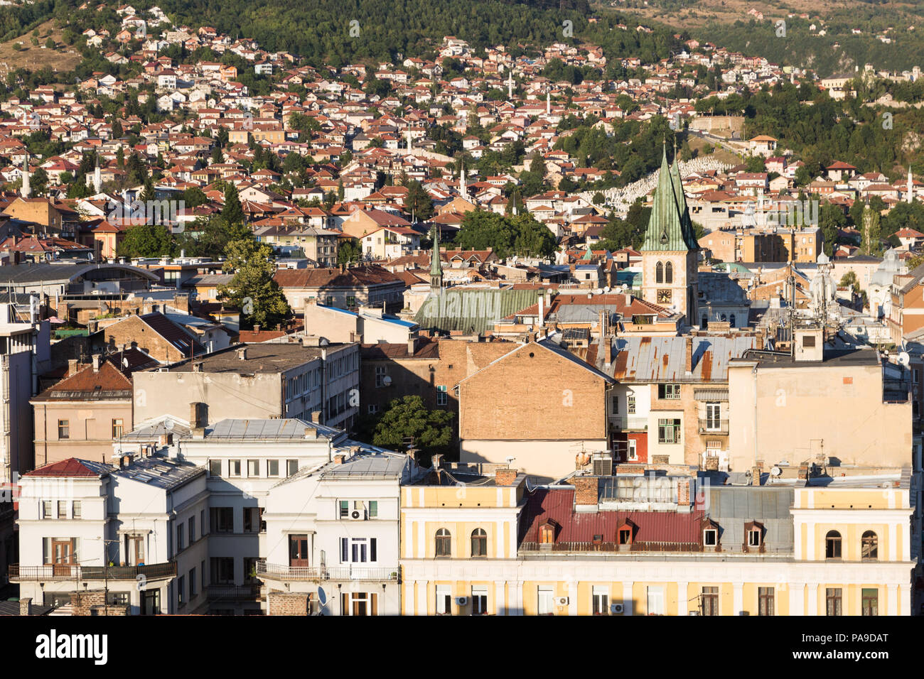 Early sunset over Sarajevo, Bosnia and Herzegovina capital city in ...