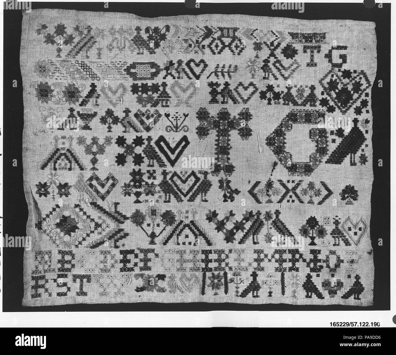 Sampler. Culture: Dutch. Dimensions: H. 9 1/2 x W. 11 5/8 inches (24.1 ...