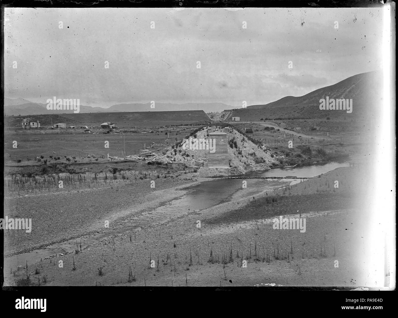 199 Piers under construction for a bridge across the Leader River ...