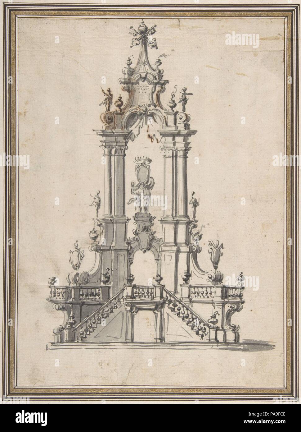 Design for a Catafalque. Artist: Anonymous, Italian, 18th century ...