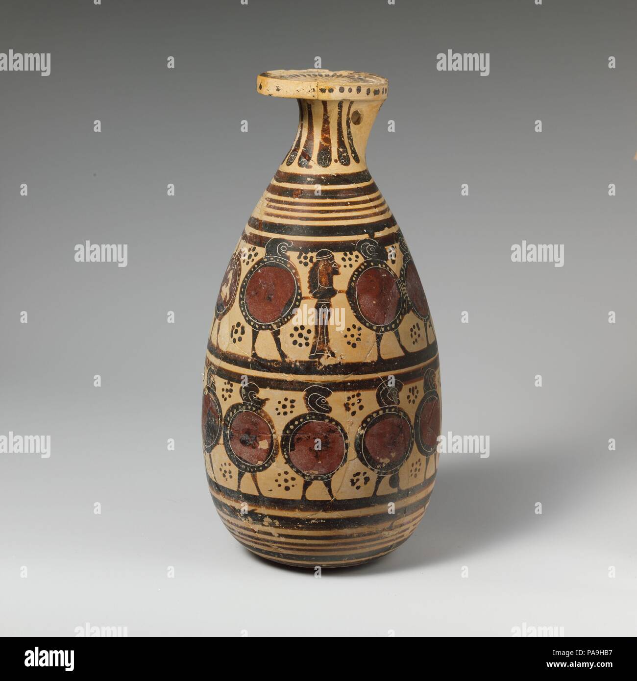 Terracotta alabastron (perfume vase). Culture: Greek, Corinthian ...