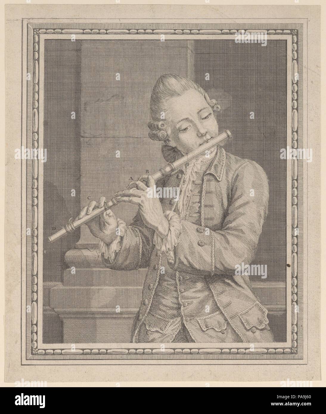 Player of a transverse flute. Artist: Anonymous, French, 18th century ...