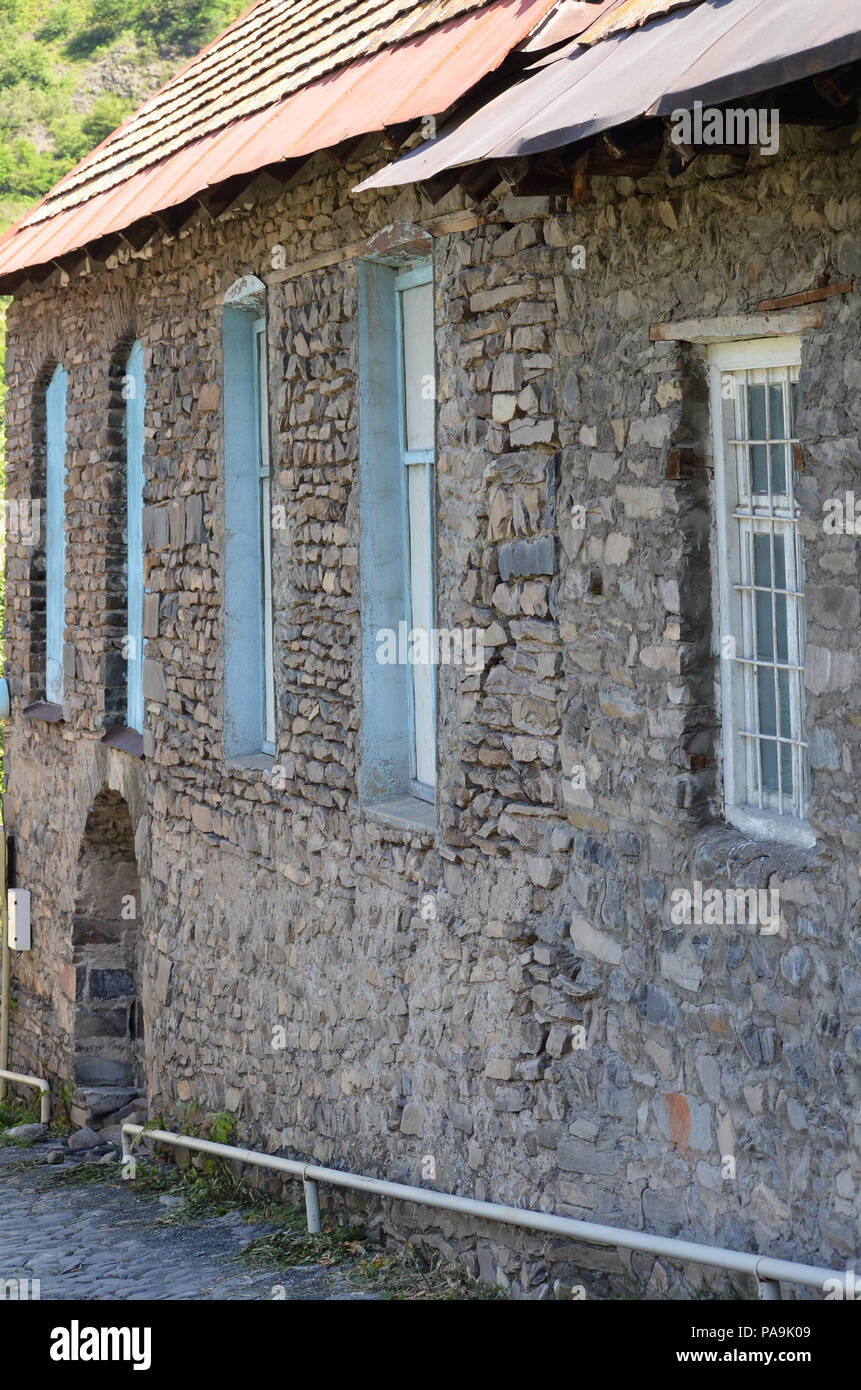 Traditional houses in Ilisu, a Greater Caucasus mountain village in ...