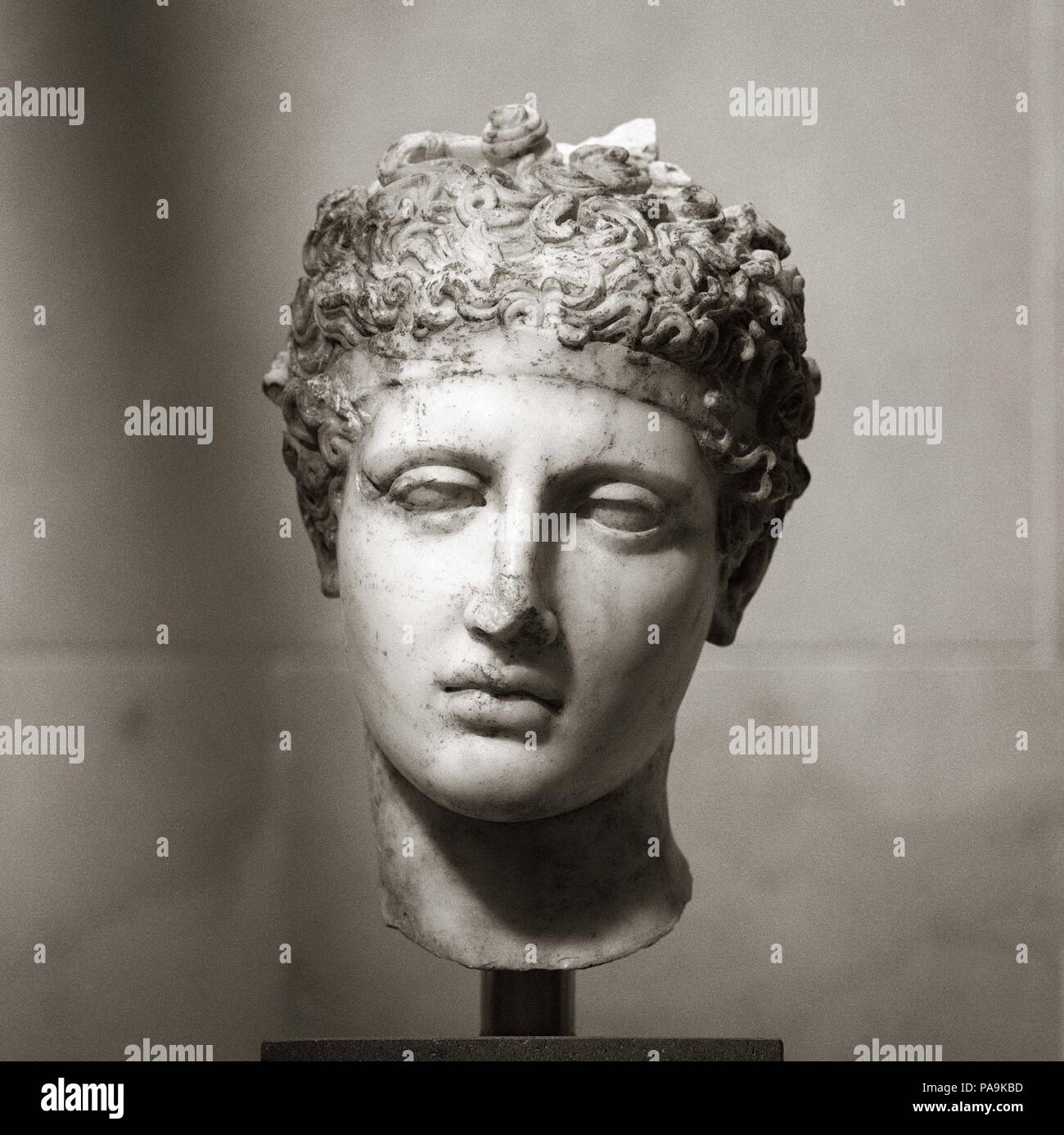 Marble head of an athlete. Culture: Roman. Dimensions: H. 13 1/2 in ...