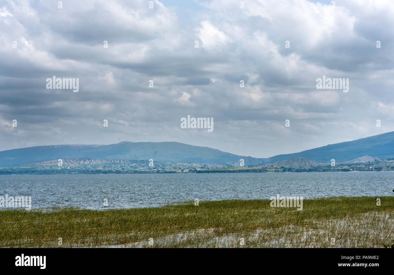 The Beautiful Awassa Lake surrounded by lush vegetation and mountains ...
