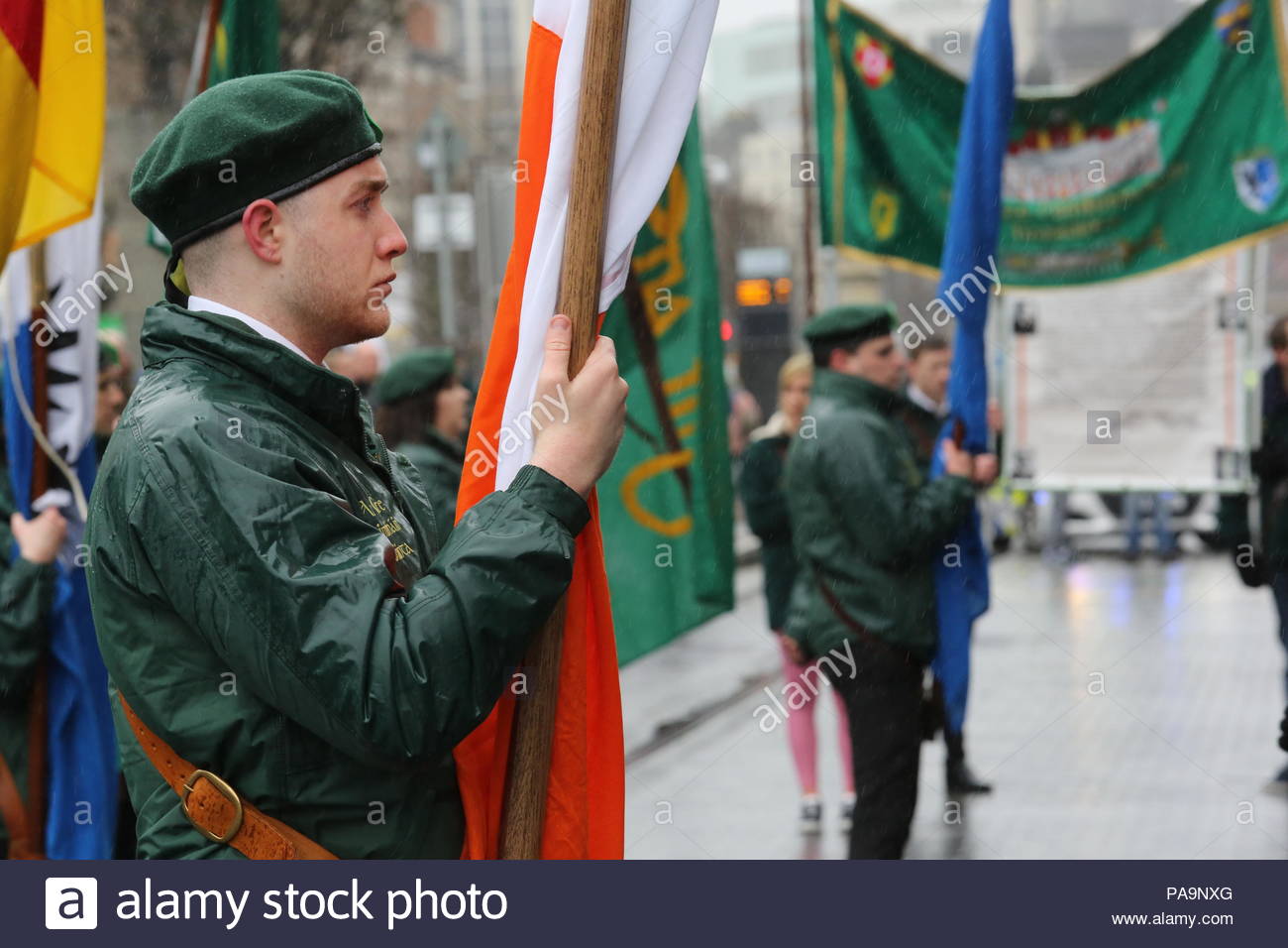 Members of an Irish Republican group march through inner city Dublin in ...