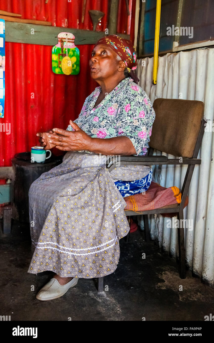 Johannesburg, South Africa, September 11, 2011, Sweet old African Lady ...