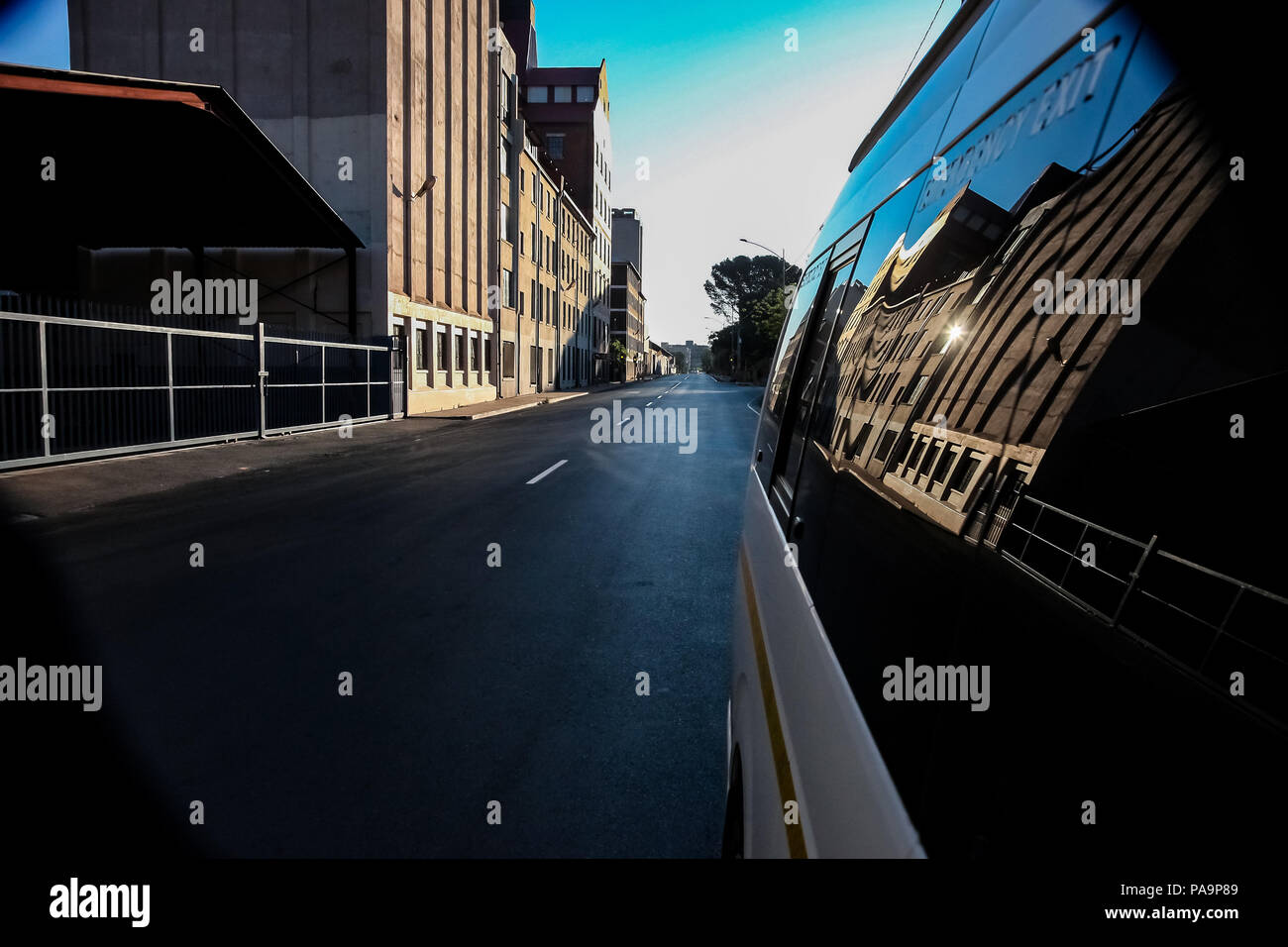 Johannesburg, South Africa, September 11, 2011, Looking back street ...