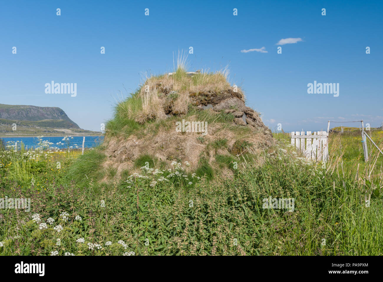 Turf hut at the Rural Museum in Smørfjord, Porsanger Stock Photo - Alamy