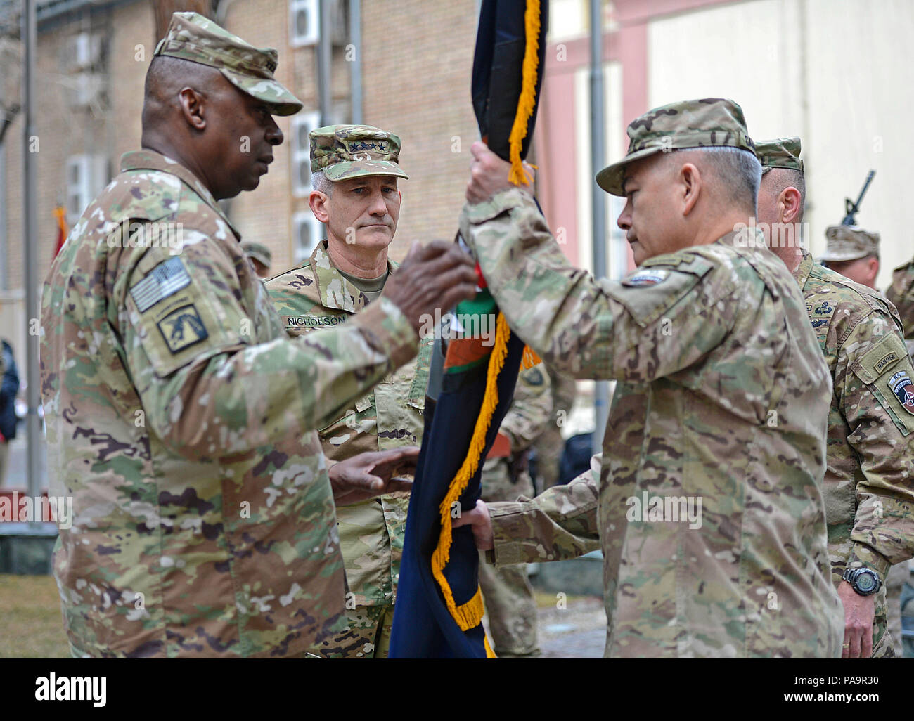 Gen. John Campbell, Gen. Lloyd Austin, Gen. John Nicholson, and Command ...