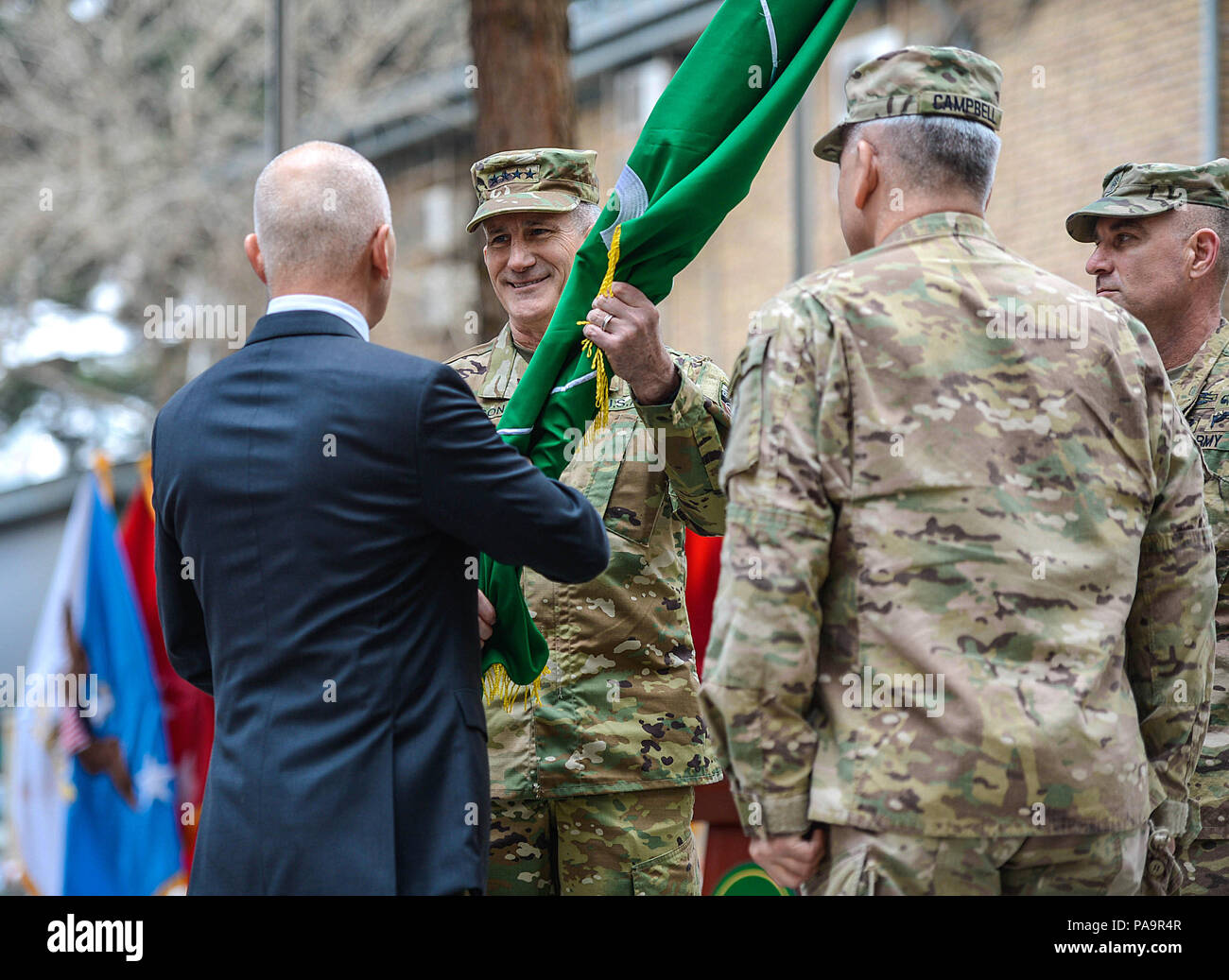 Gen. John Campbell and Gen. John Nicholson performed the passing of the ...