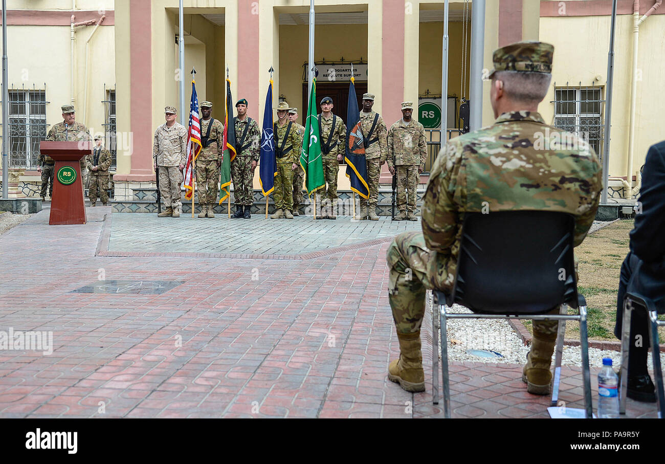 The COMRS change of command ceremony at Camp Resolute Support in Kabul ...