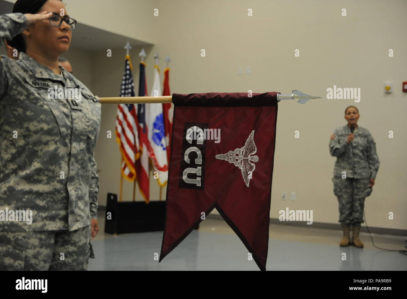 The Community Care Unit forms up prior to the “casing of the colors ...