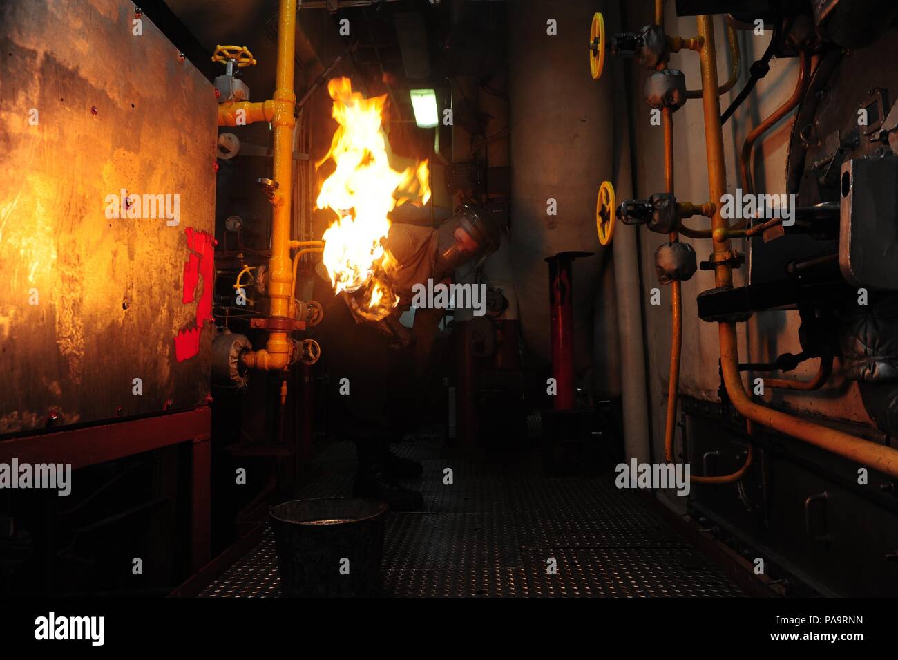 160303-N-VD165-029 PACIFIC OCEAN (March 3, 2016) Fireman Kendle Barnard ...