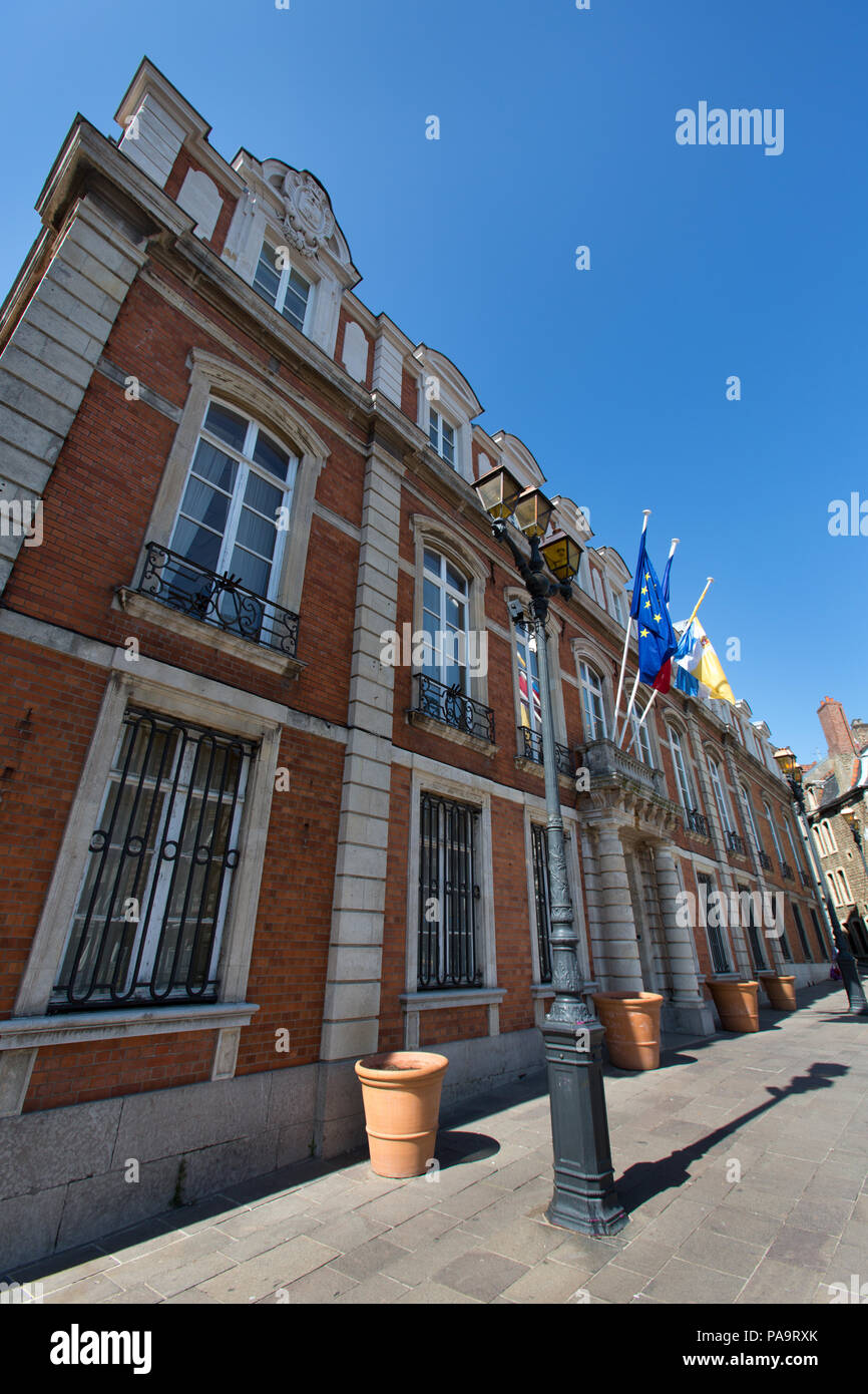 City of Boulogne-sur-Mer, France. Picturesque view of the Town Hall ...