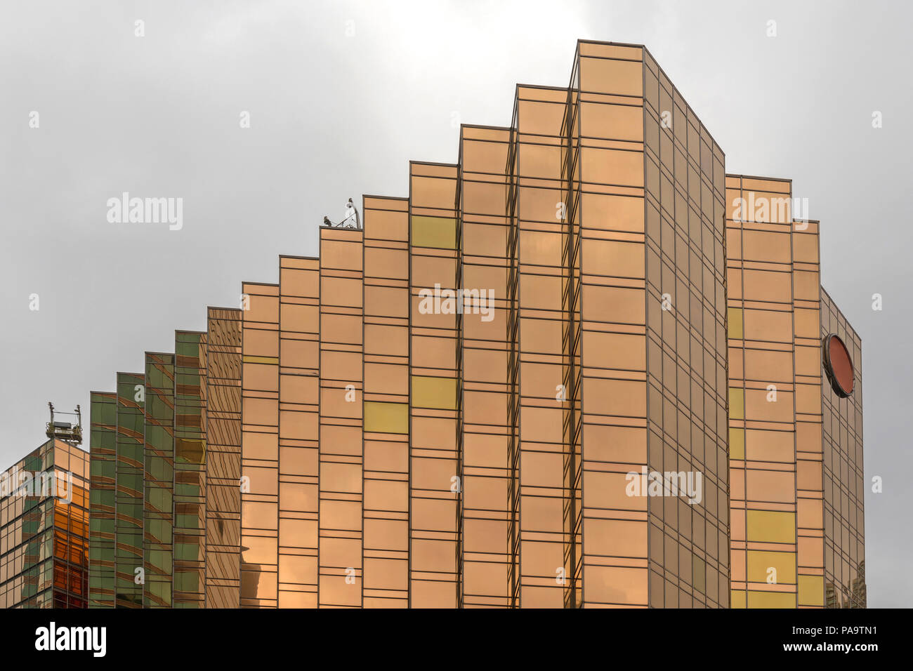 Complete golden glass building in hong kong hi-res stock photography ...