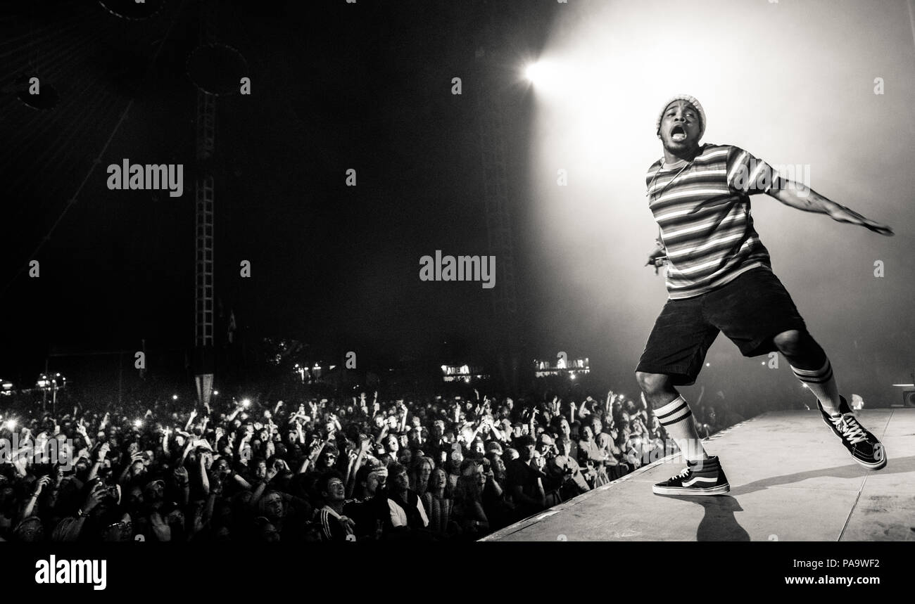 Denmark, Roskilde - July 8, 2018. The American rapper, singer and ...