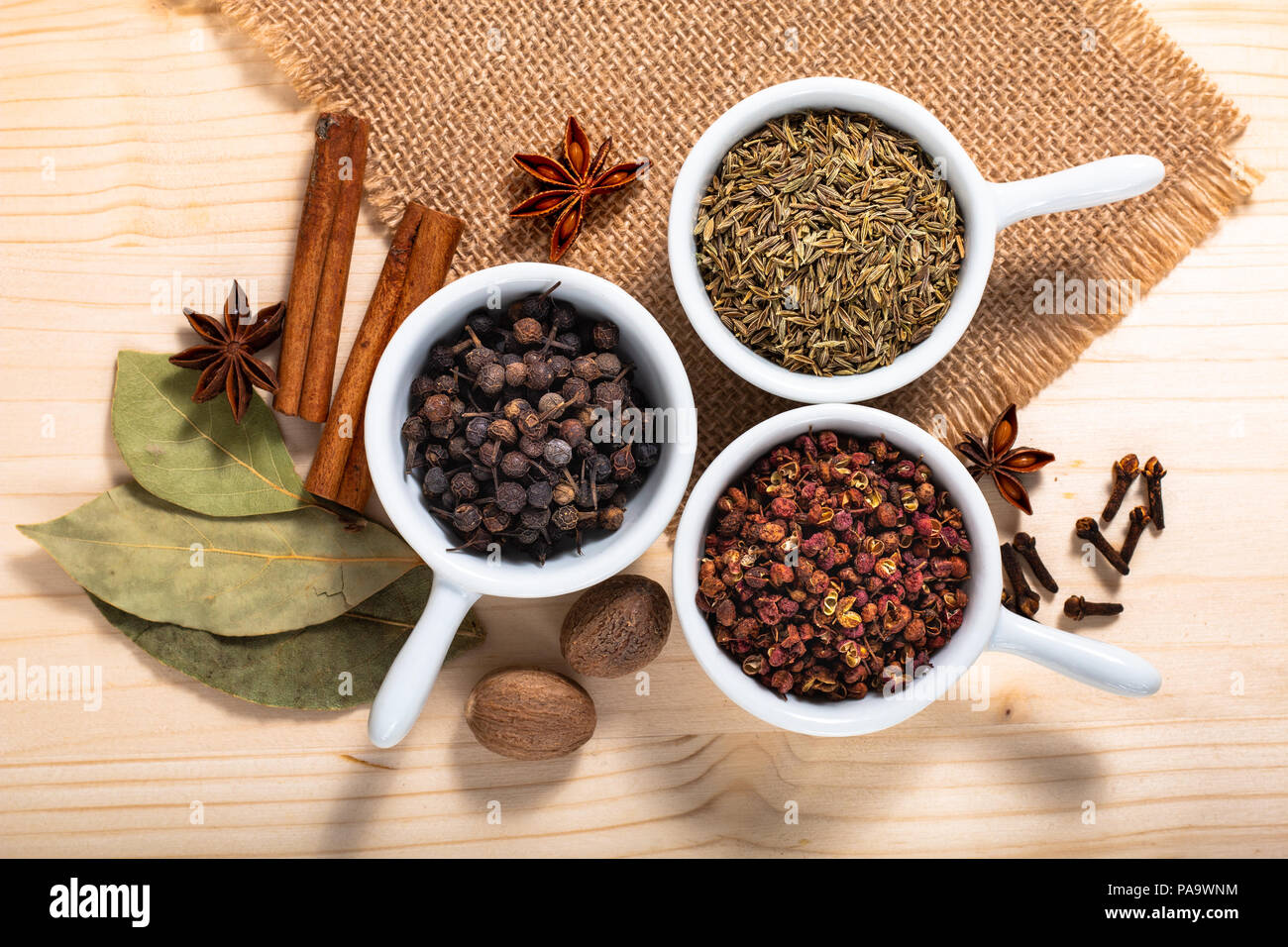 Exotic spices concept Chinese Asian Spices mix Sichuan peppercorns ...