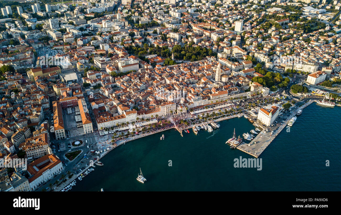 Aerial of Old Split, the Historic Center of Split, Croatia Stock Photo ...