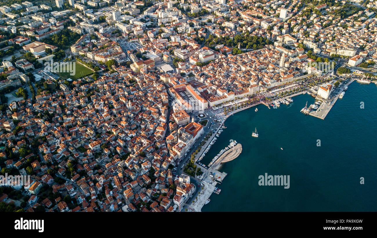 Aerial of Old Split, the Historic Center of Split, Croatia Stock Photo ...