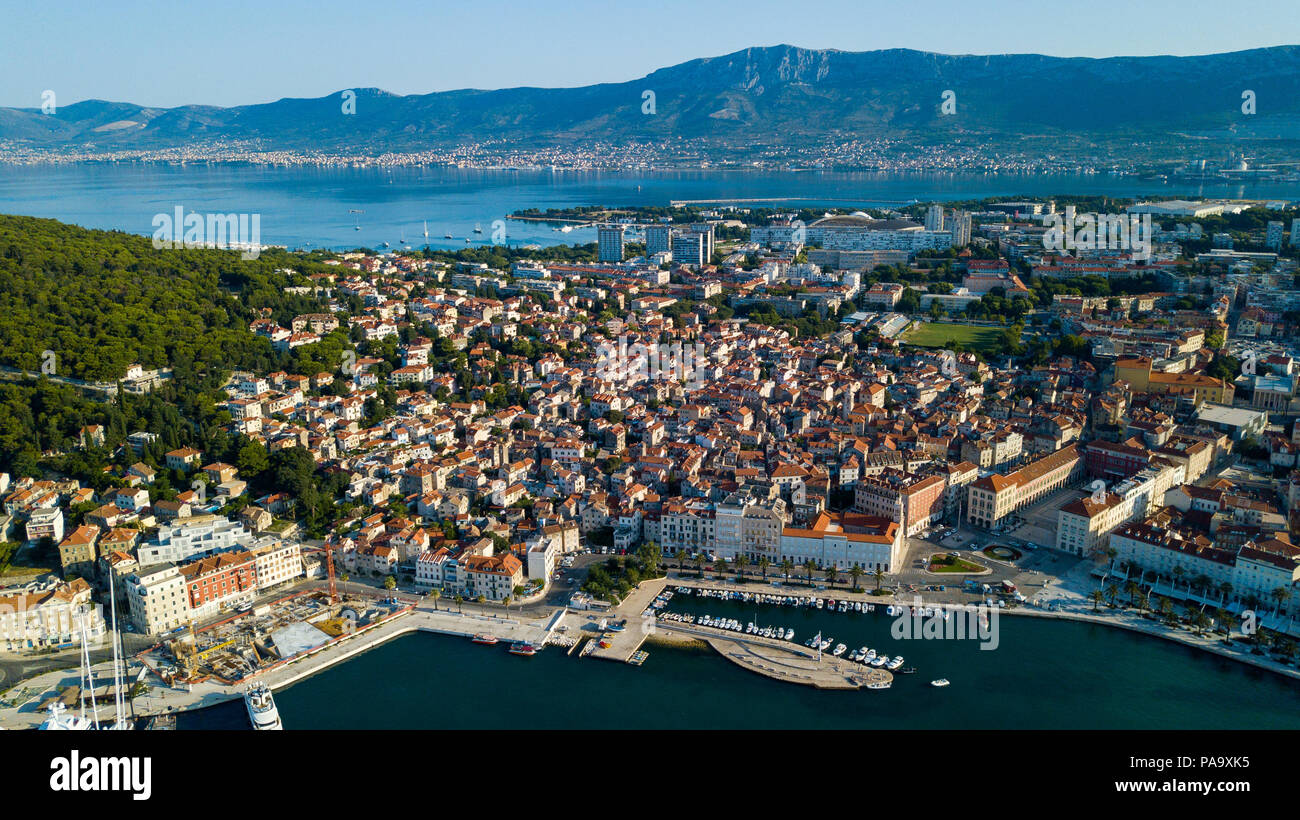 Aerial of Old Split, the Historic Center of Split, Croatia Stock Photo ...