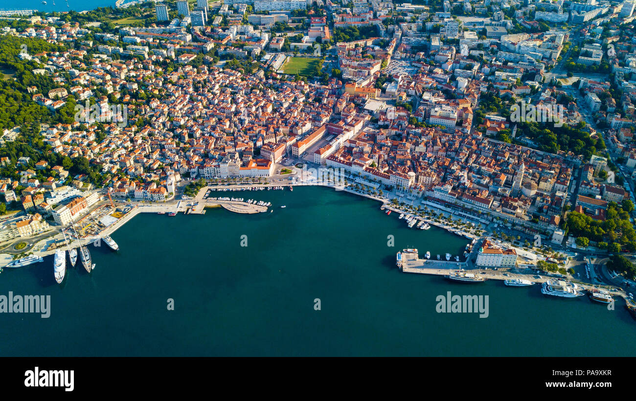 Aerial of Old Split, the Historic Center of Split, Croatia Stock Photo ...