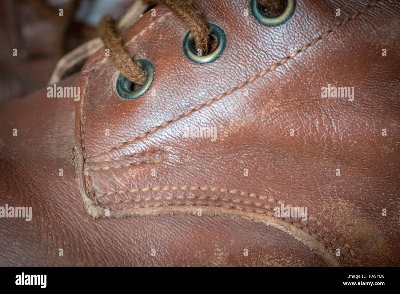 Israeli paratrooper old worn out red boots Stock Photo - Alamy