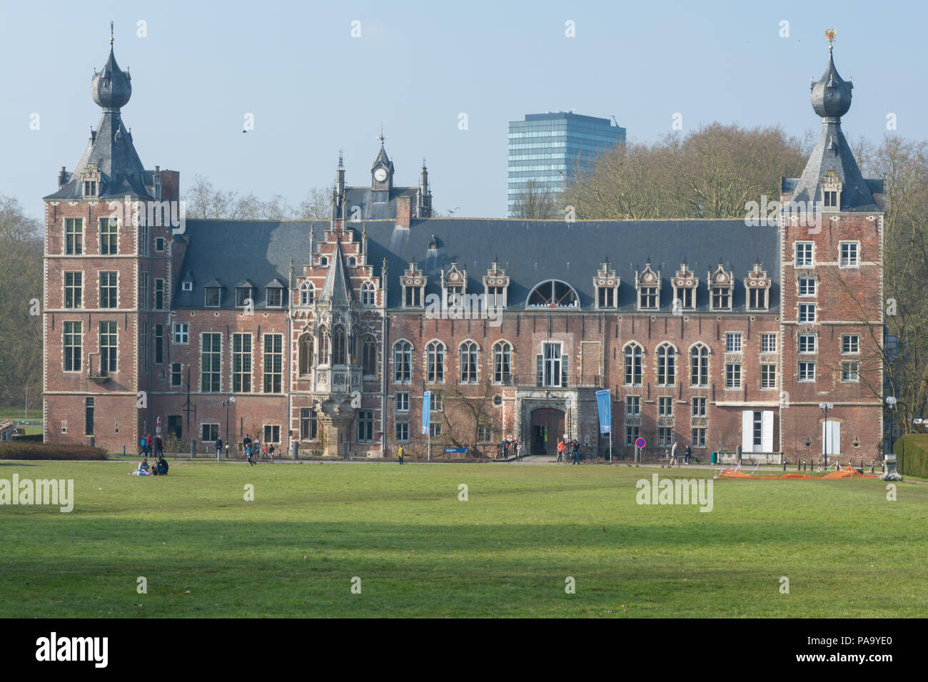 KULeuven's Arenberg Castle in Heverlee, Leuven, Belgium with Imec tower in the background Stock ...