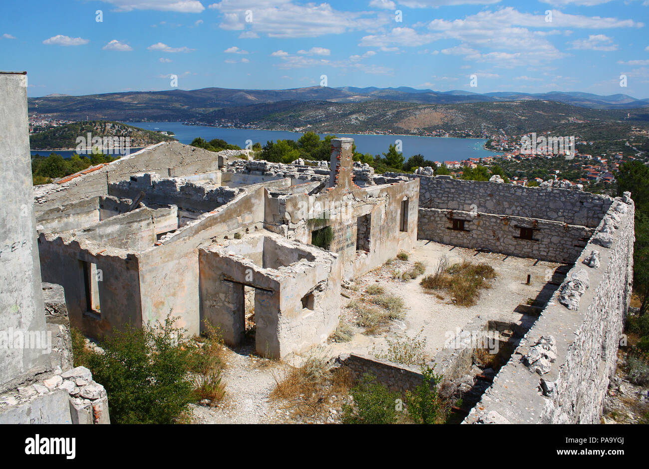Abandoned concrete fortress on the hill, Croatia Stock Photo - Alamy