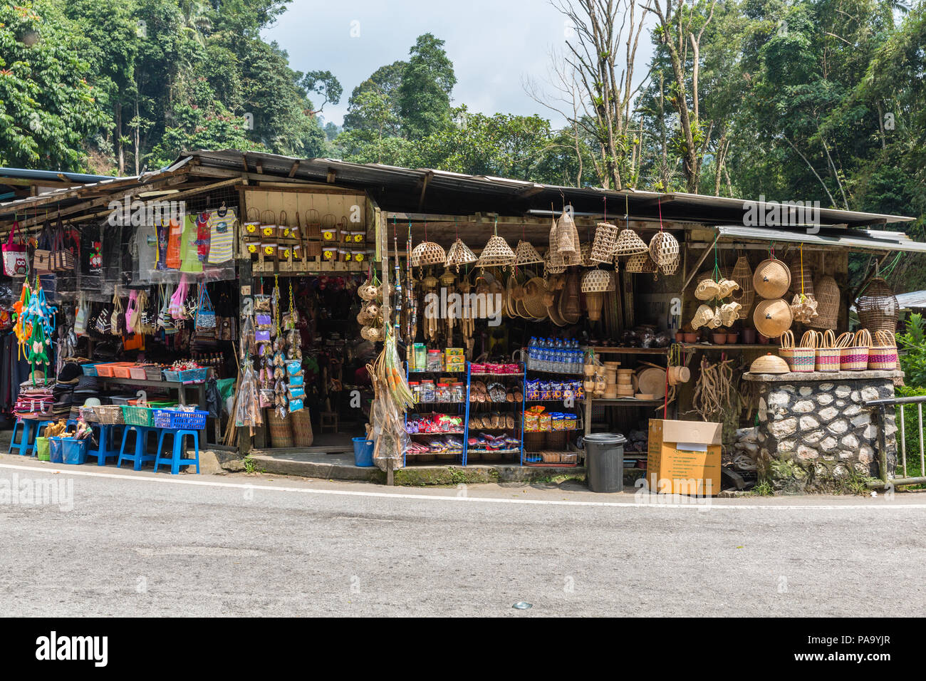 Roadside shops near Ringlet in the Cameron Highlands, Malaysia Stock ...