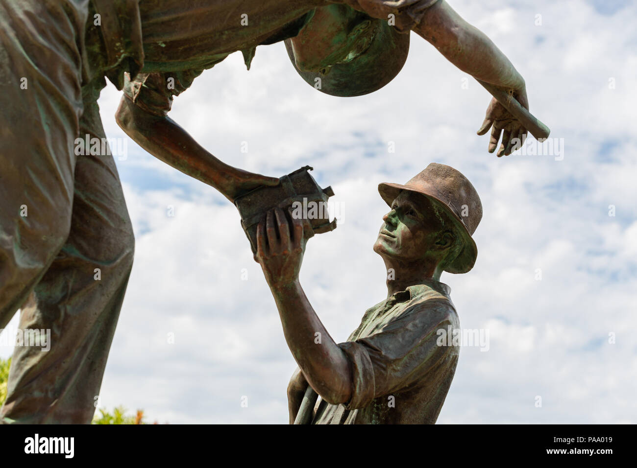 Close up of a section of the Diggers Statue at the Eastern Gateway of ...