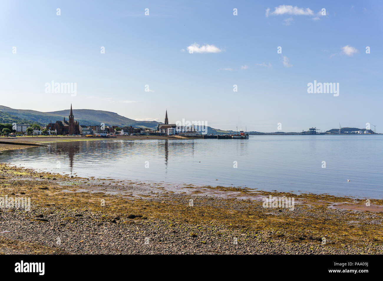 The town of Largs known as the 'Gem of the Clyde' in Scotland with ...
