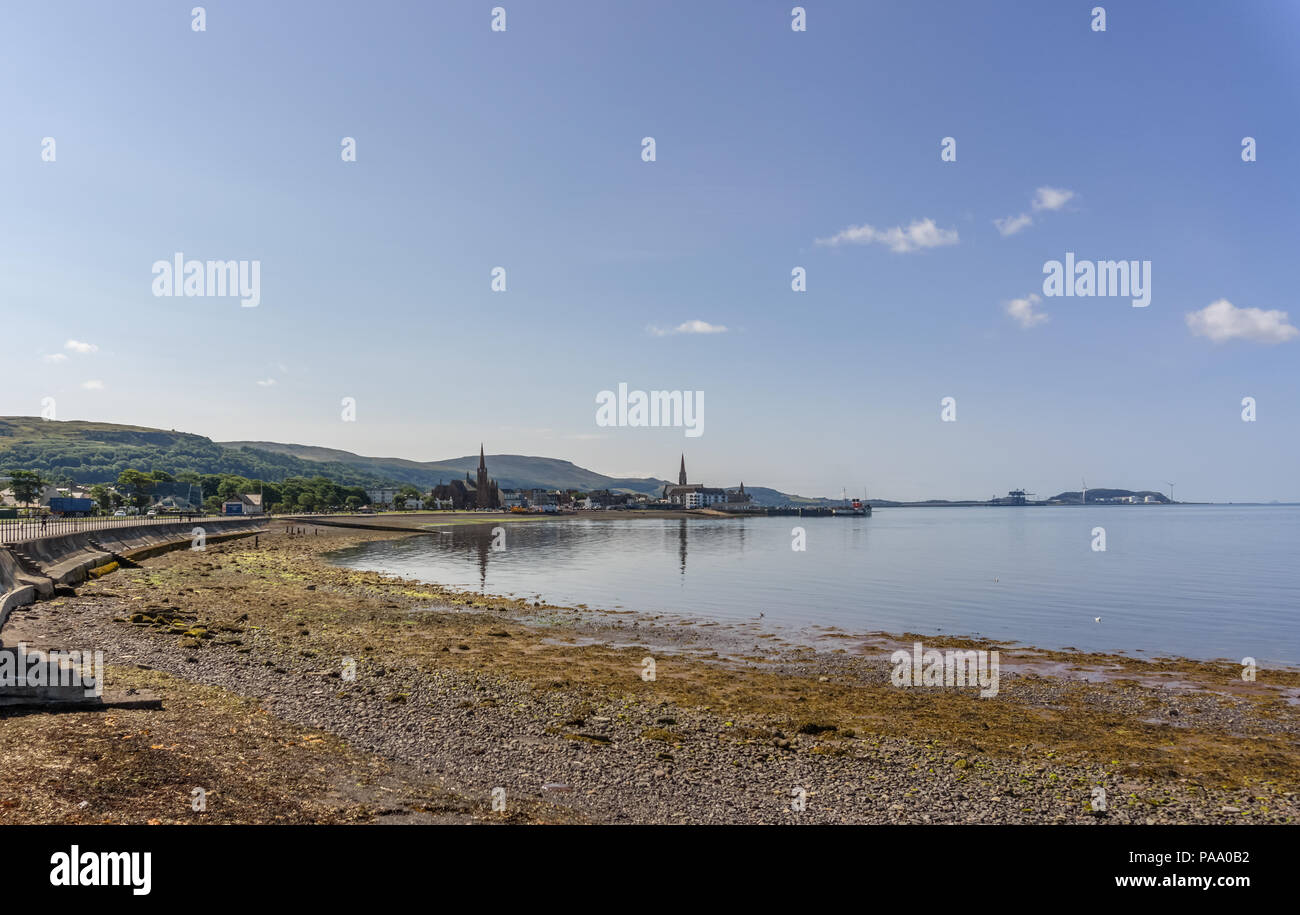 The town of Largs known as the 'Gem of the Clyde' in Scotland with ...