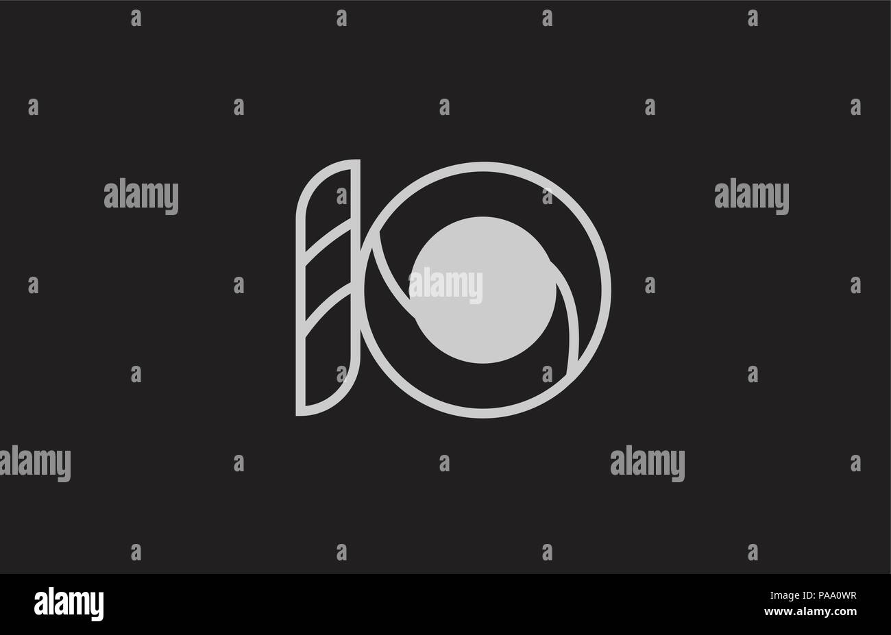 black and white number 10 logo design suitable for a company or ...