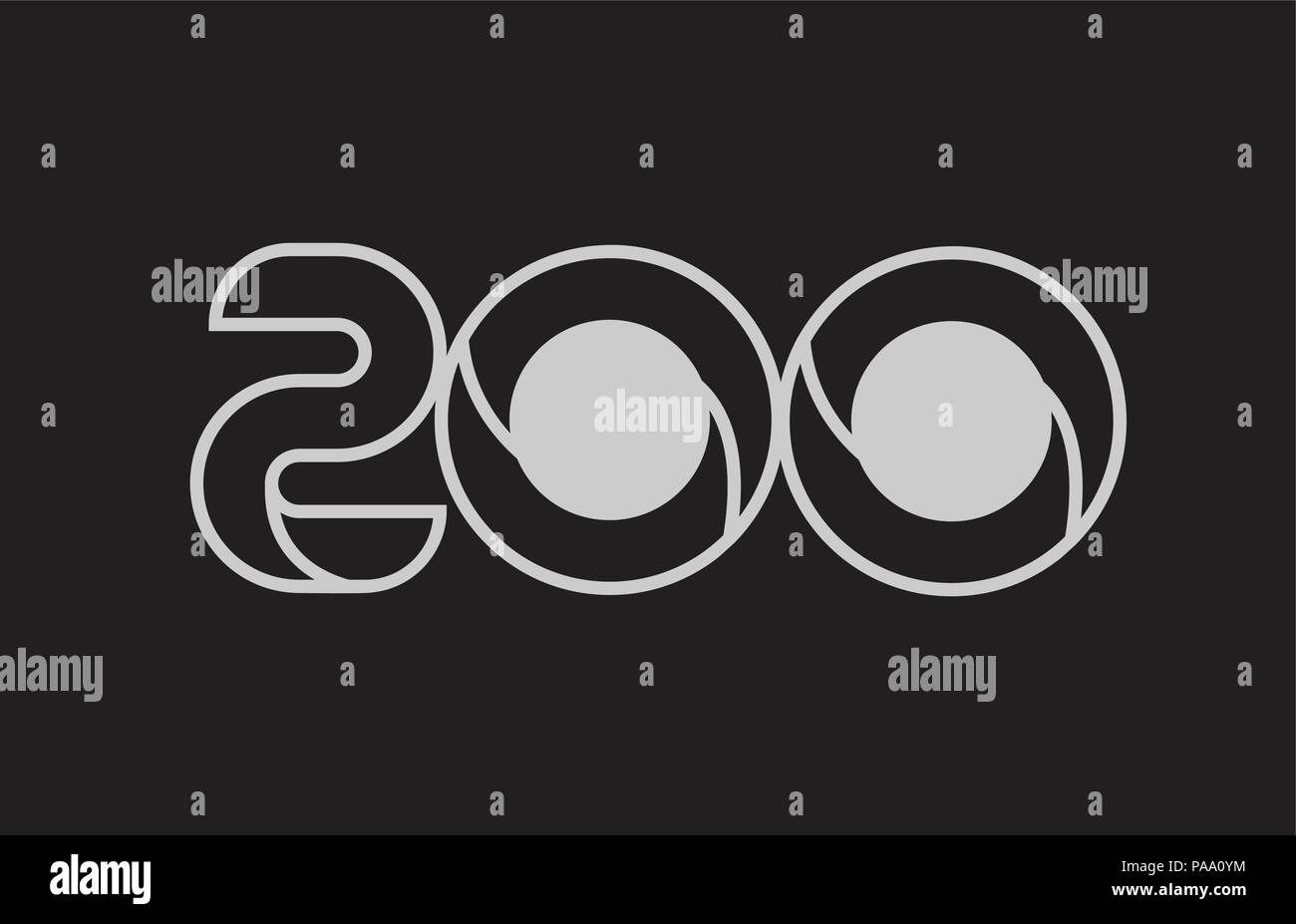 black and white number 200 logo design suitable for a company or ...