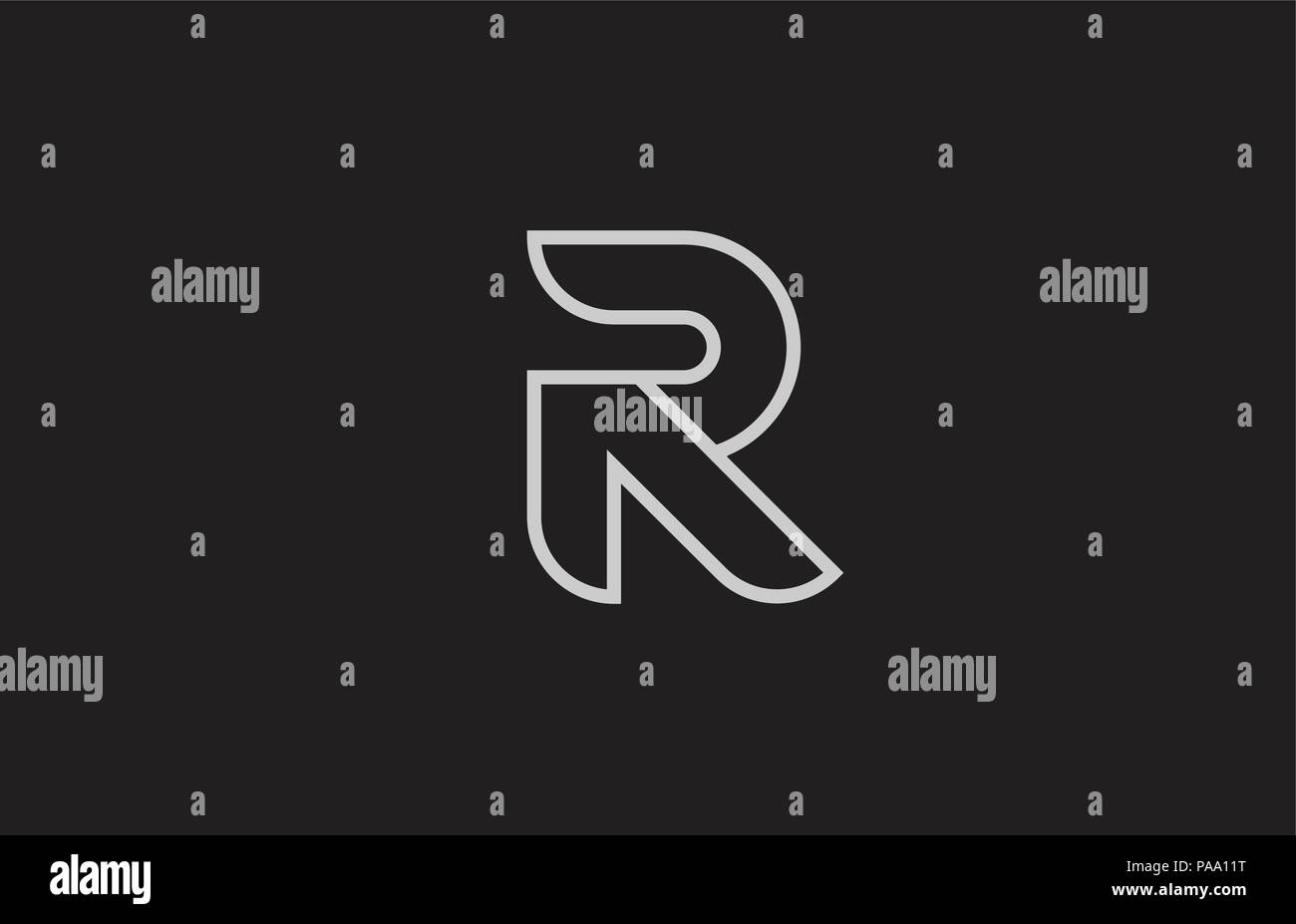black and white alphabet letter r logo design suitable for a company or ...