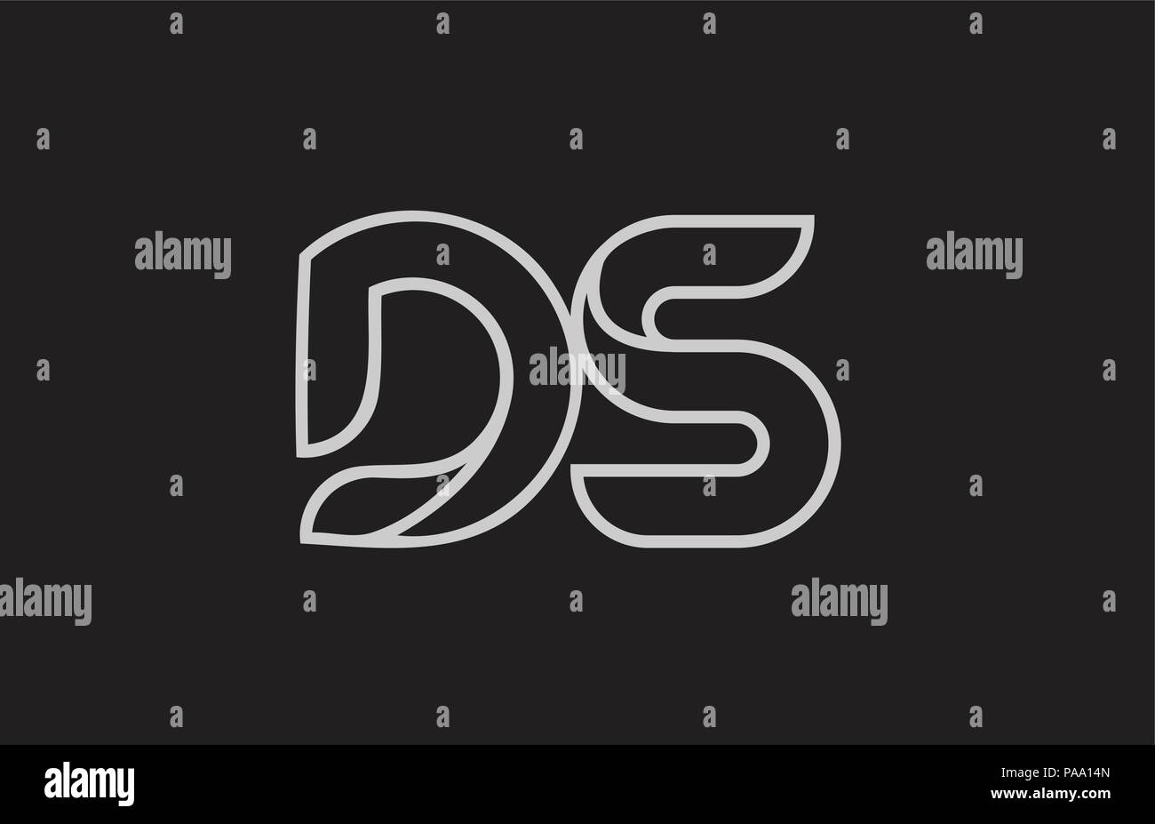 black and white alphabet letter ds d s logo combination design suitable ...