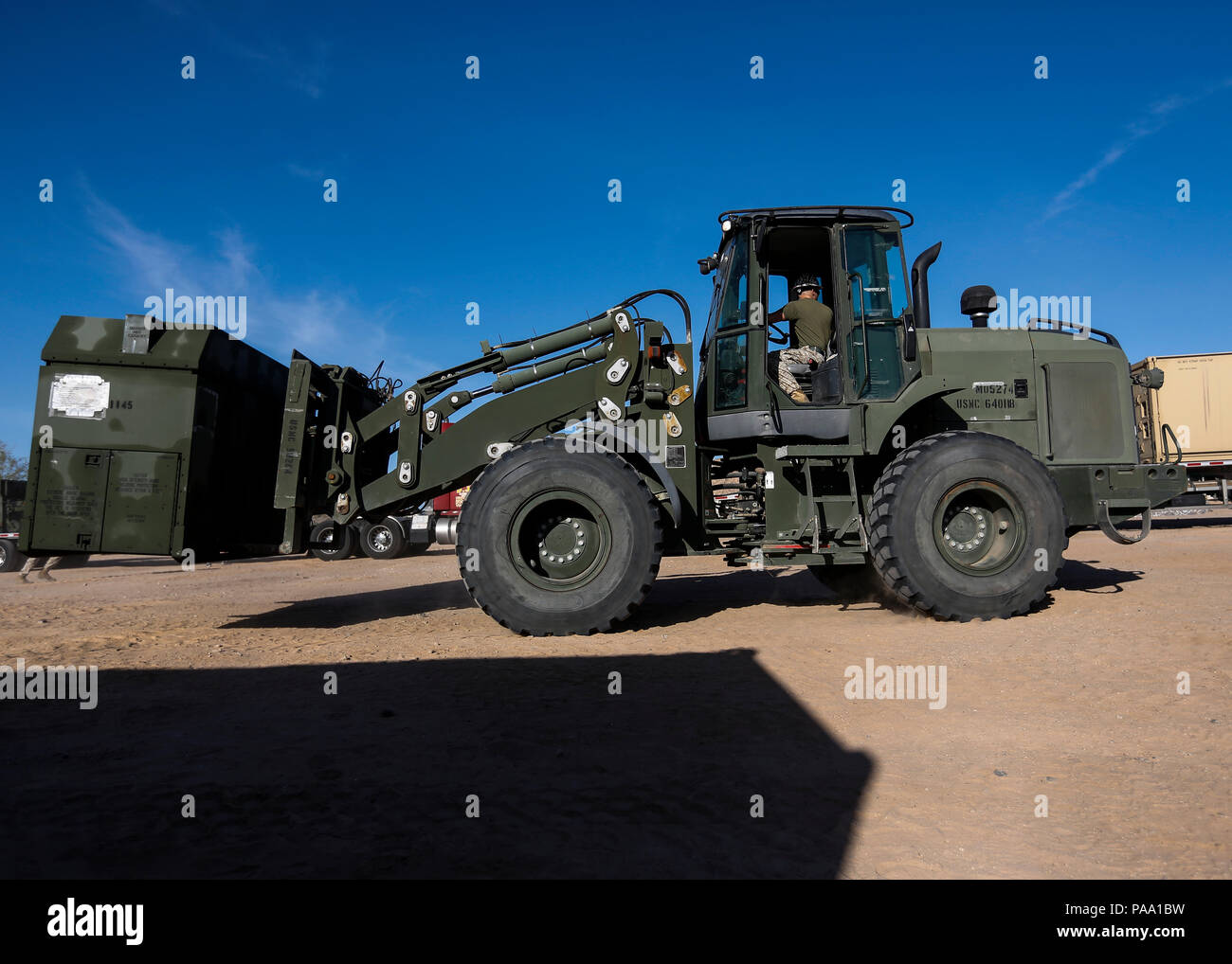 A U.S. Marine Corps 624KR Tractor Rubber-tire Articulated Steering ...
