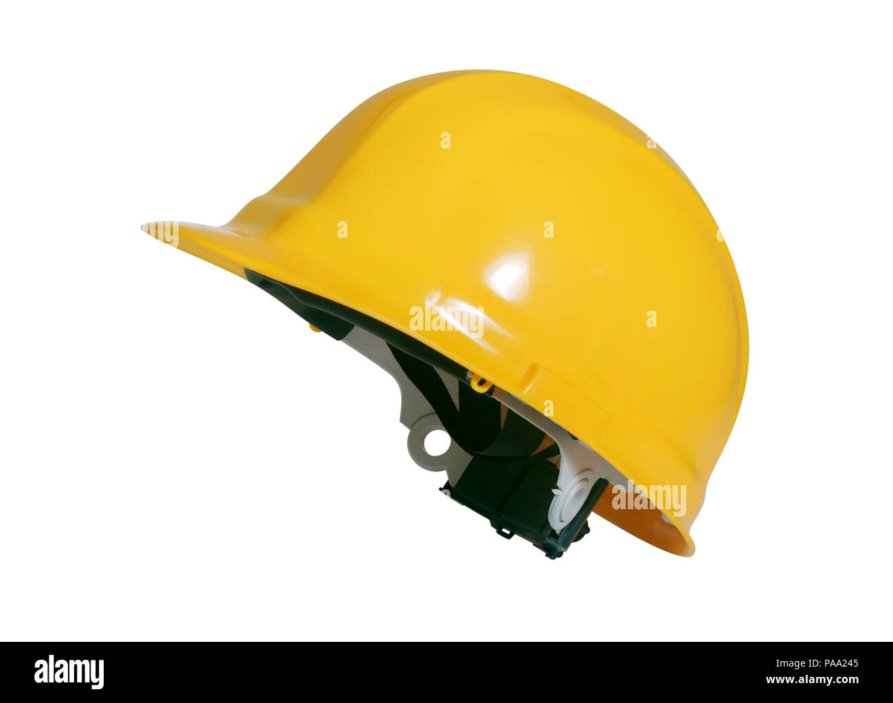 Yellow safety hat isolated on white background. with path Stock Photo ...