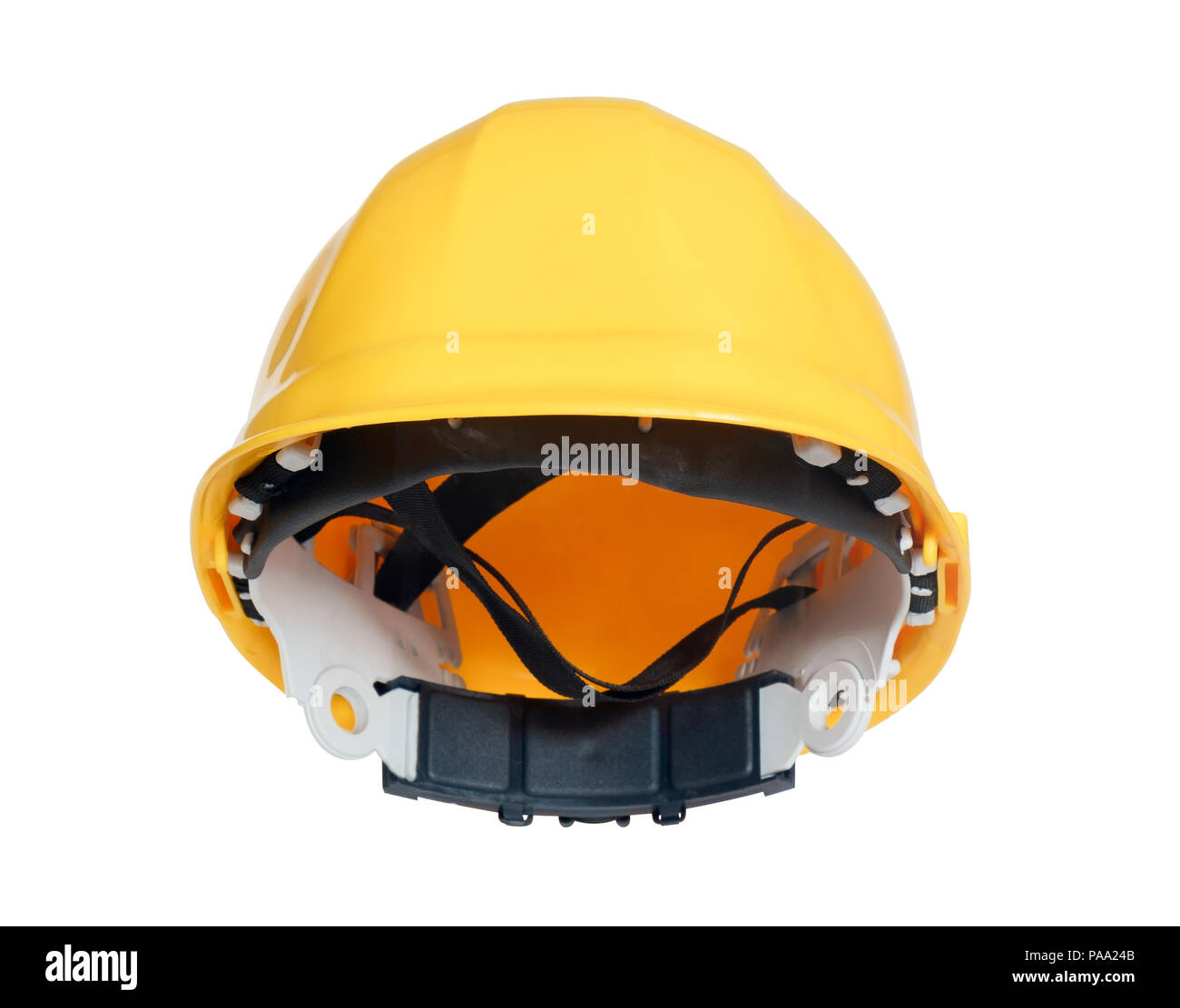 Yellow safety hat isolated on white background. with path Stock Photo ...