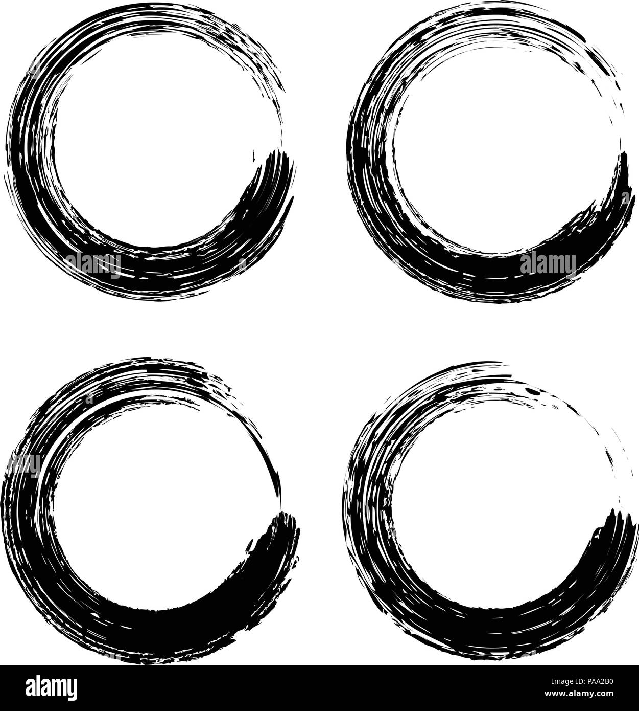 vector brush strokes grunge backgrounds. paint stroke black circle ...