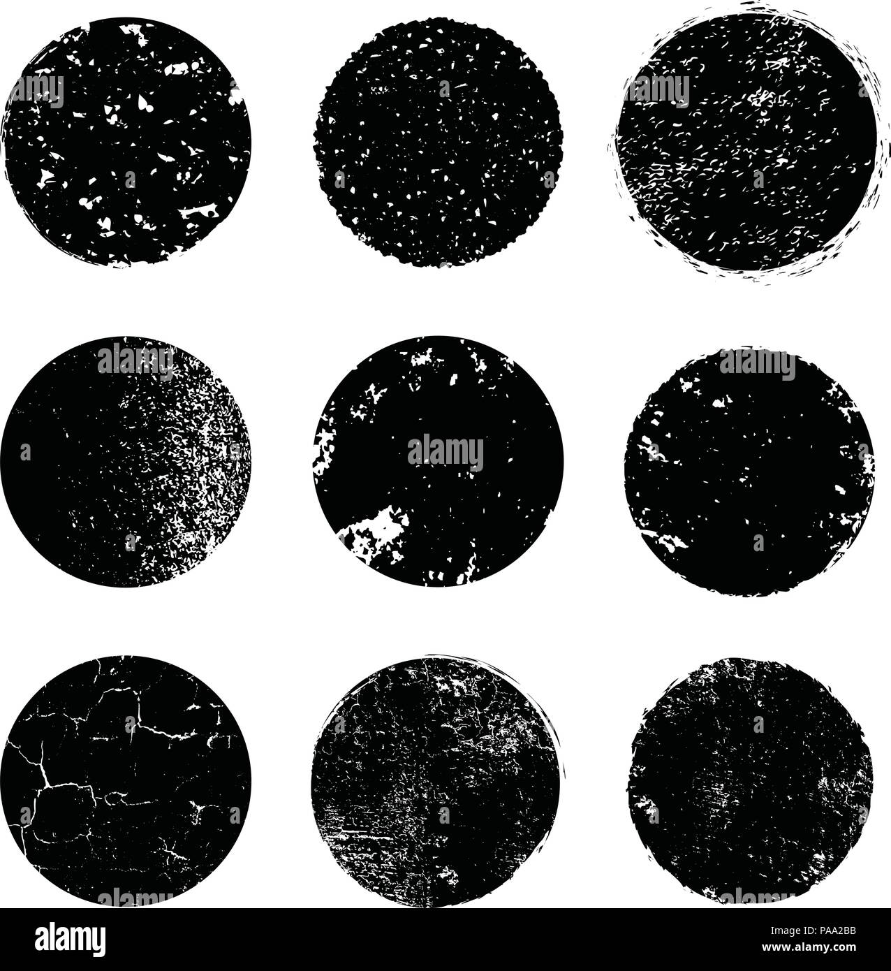 vector grunge texture backgrounds. set of black round stamp frames ...