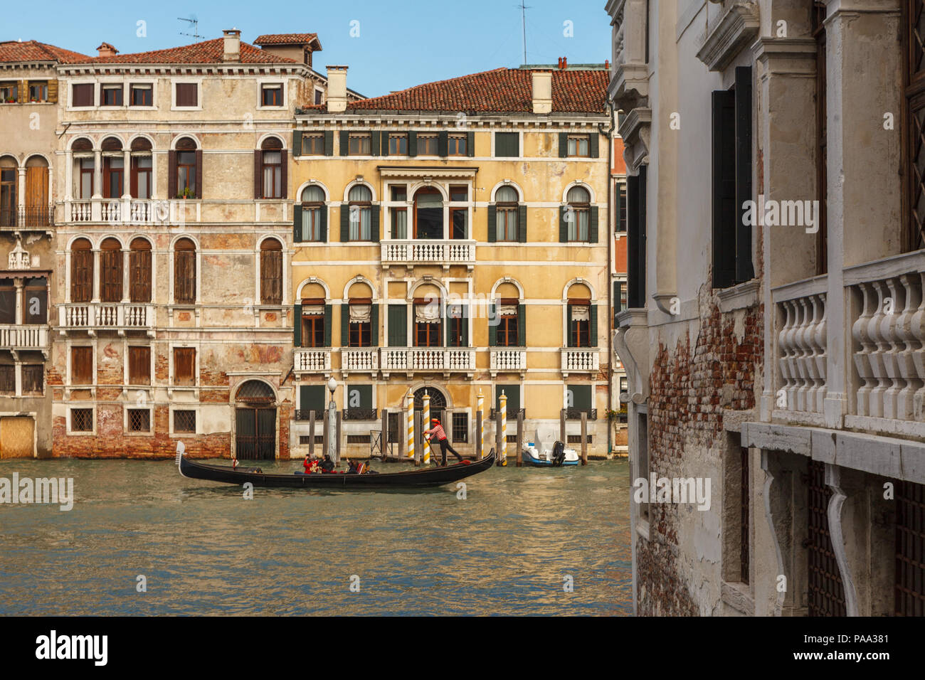 Grand Canal in Venice. Gondola. View from Chiesa di San Stae. Italy ...