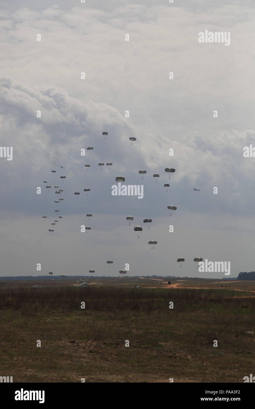 U.S. Army paratroopers jump into Sicily Drop Zone on Fort Bragg, N.C ...