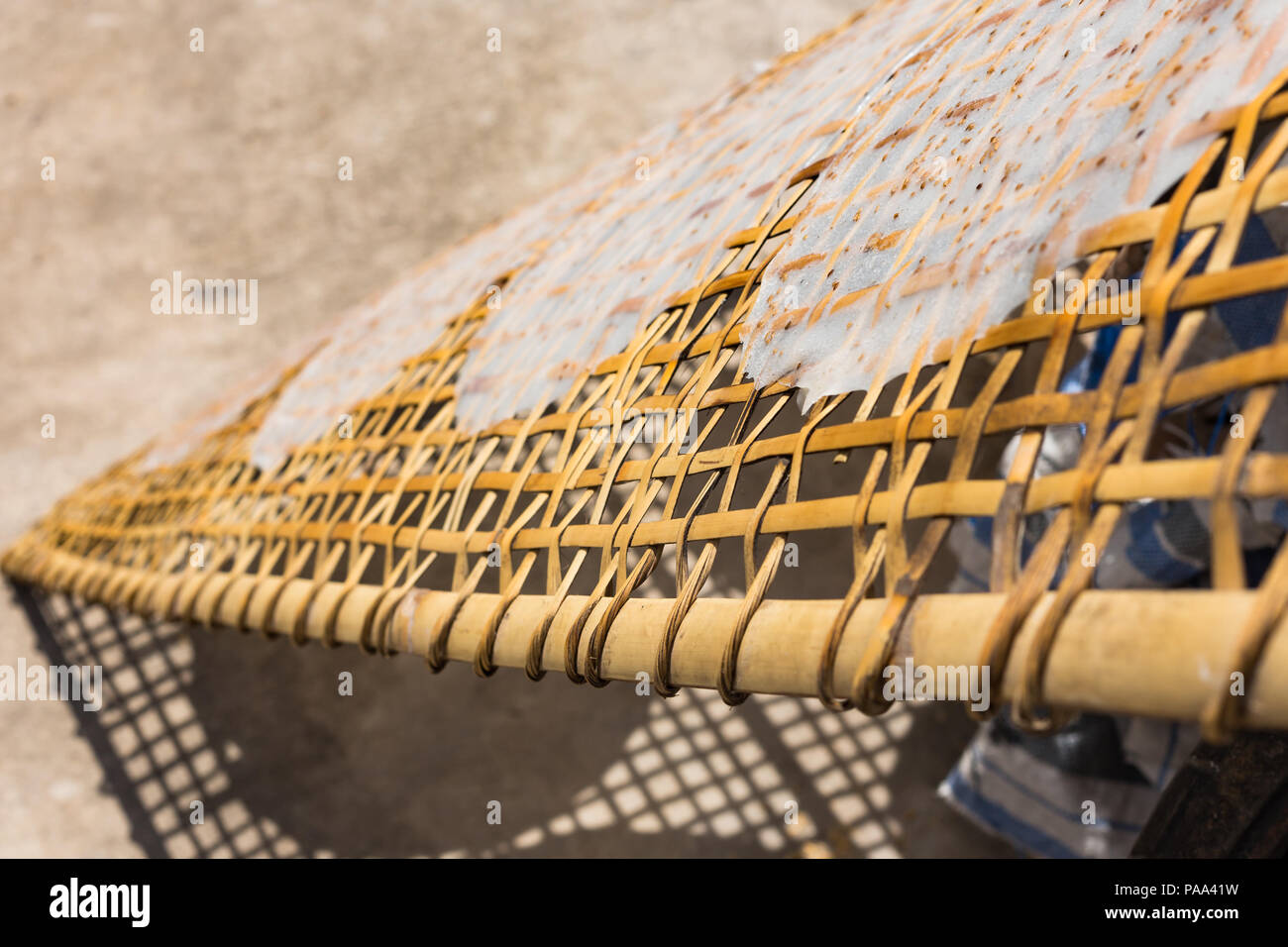Traditional rice paper production, October 2017, Mecong delta, Vietnam ...