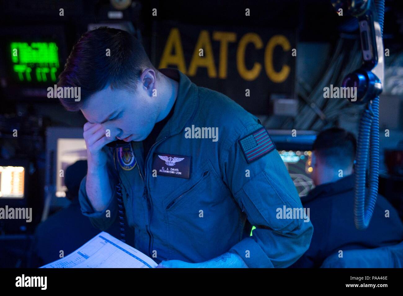 160320-N-TH560-129 EAST SEA (March 20, 2016) – Air Traffic Controlman ...