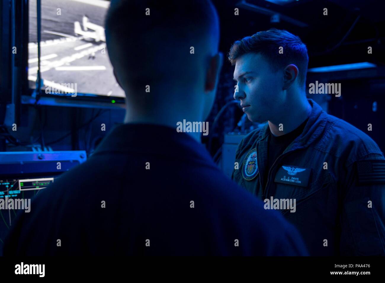 160320-N-TH560-146 EAST SEA (March 20, 2016) – Air Traffic Controlman ...