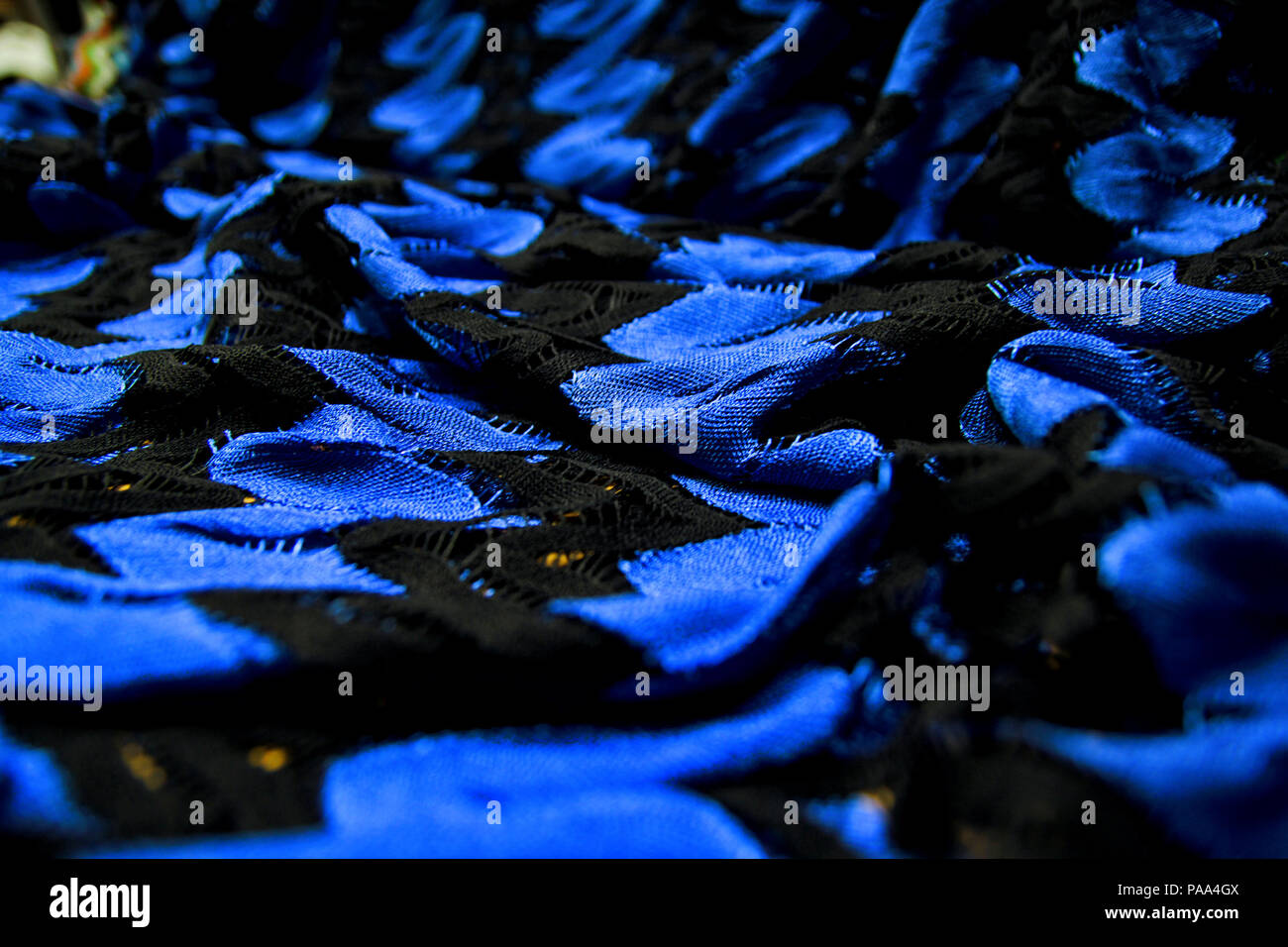 Fabric texture textile colorful canvas blue and black colors Stock ...