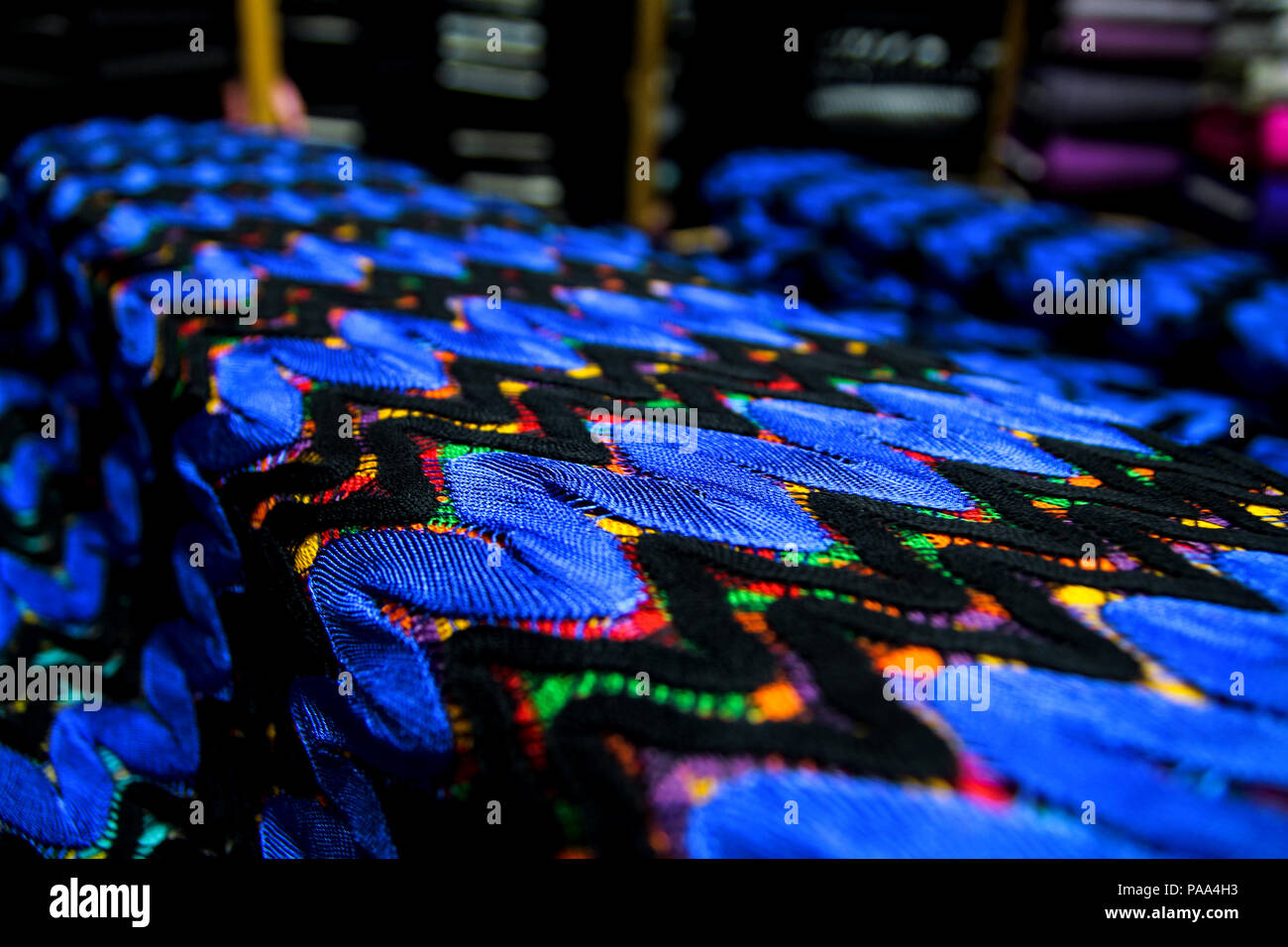 Fabric texture textile colorful canvas blue and black colors Stock ...