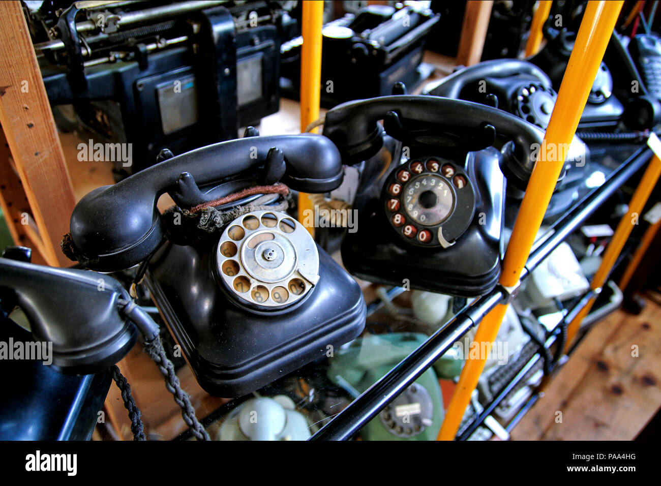 The old analog phones group of object Stock Photo - Alamy